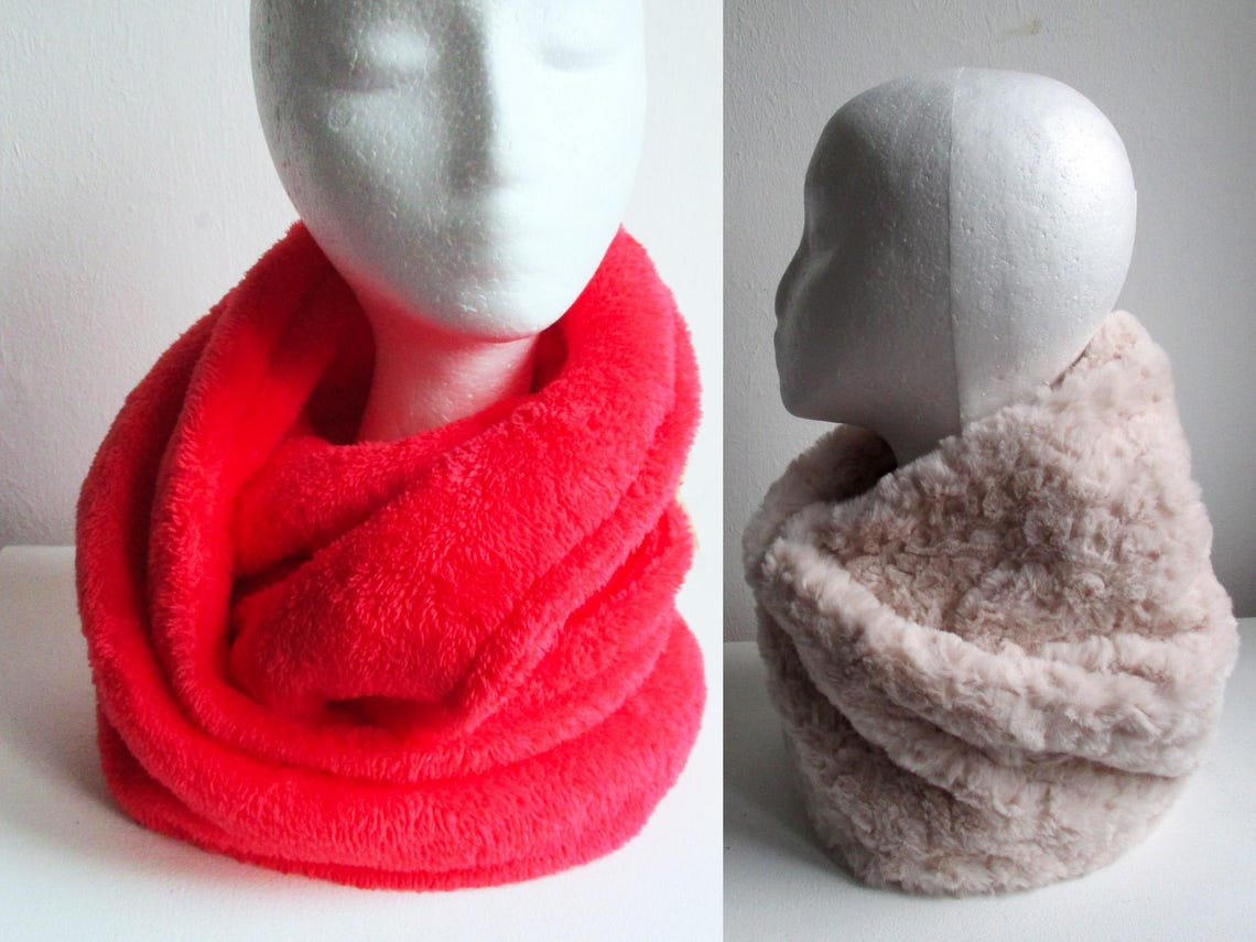 Fleece & Faux Fur Infinity Scarf Sewing Pattern: 8 Sizes (PDF) - Etsy
