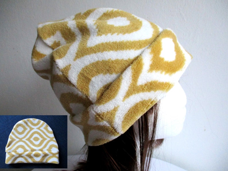 Fleece Slouchy Hat Sewing Pattern: Chemo Cap With Sewn Cuff (PDF ...
