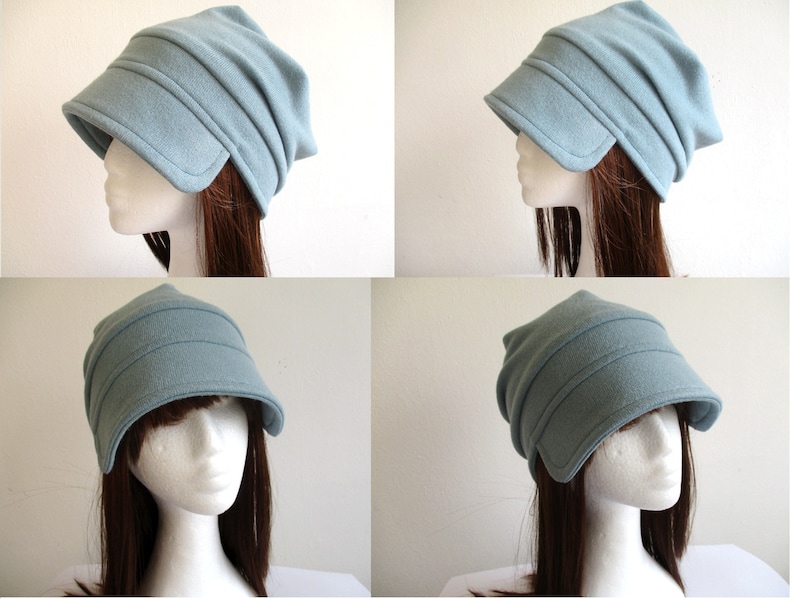 Visor Beanie Sewing Pattern PDF: Jersey Knit Hat, 6 Sizes (woman, Girl ...
