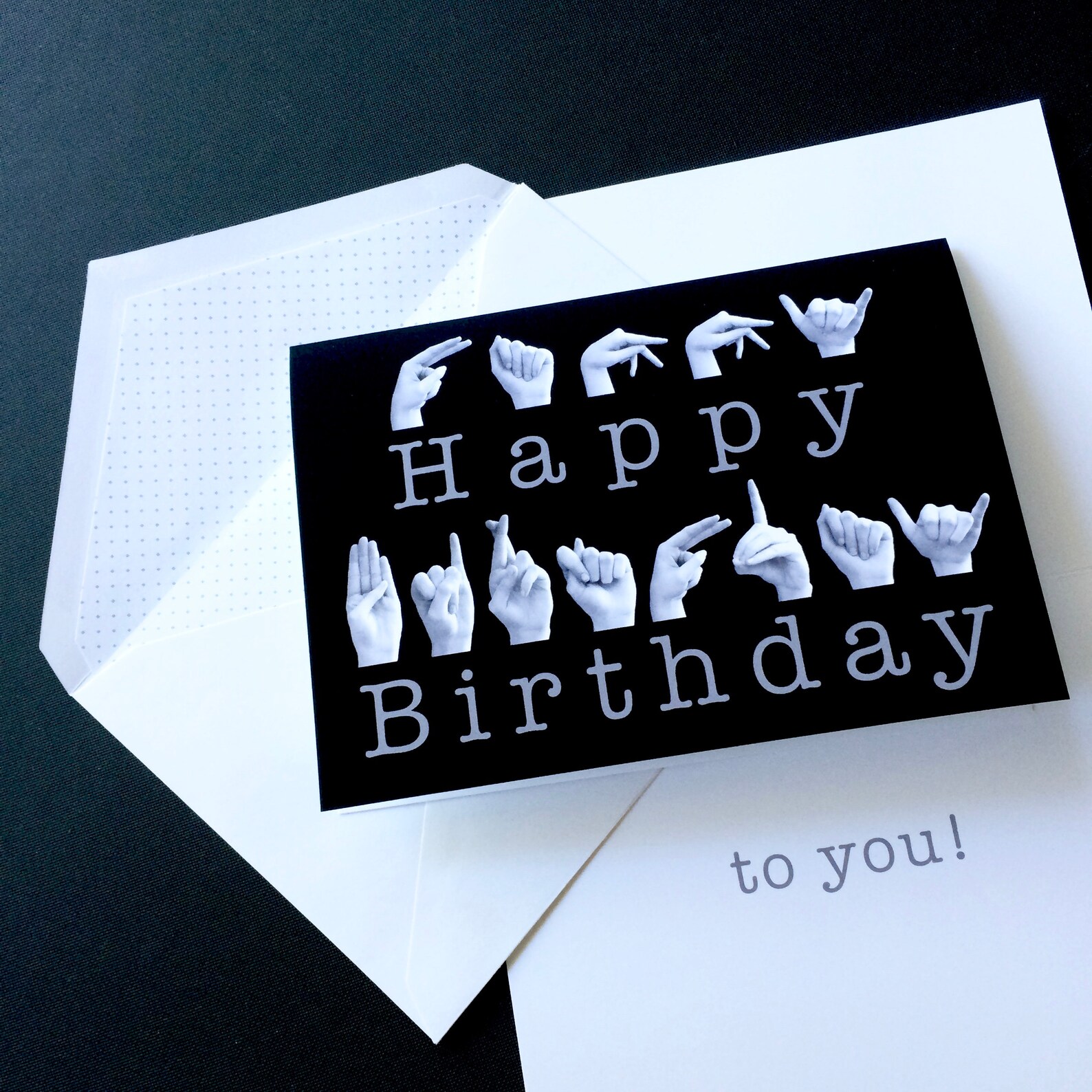 ASL HAPPY BIRTHDAY Card American Sign Language 5x7 - Etsy