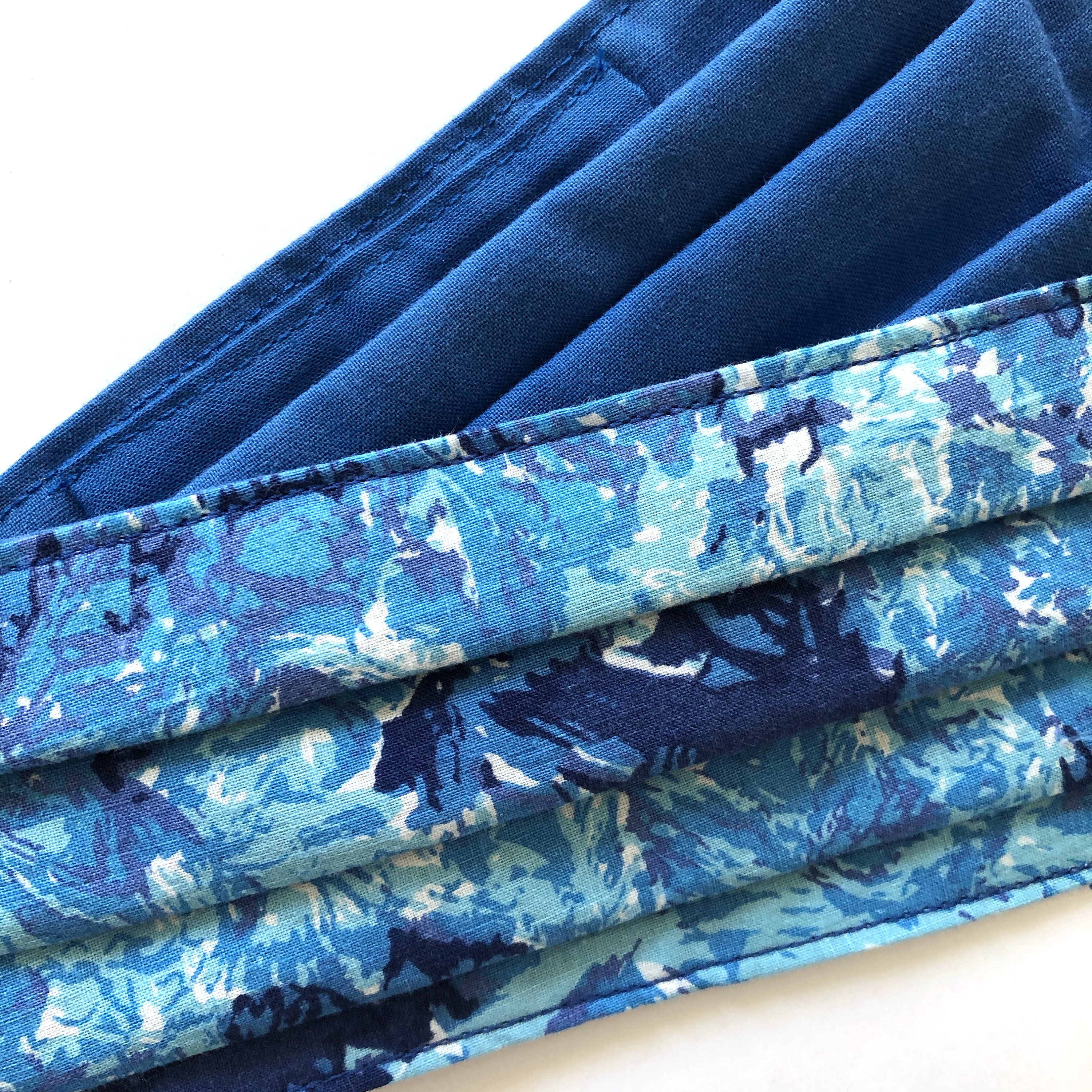 Blue Splash Face Mask | Adult Unisex and Petite | Breathable Cotton ...