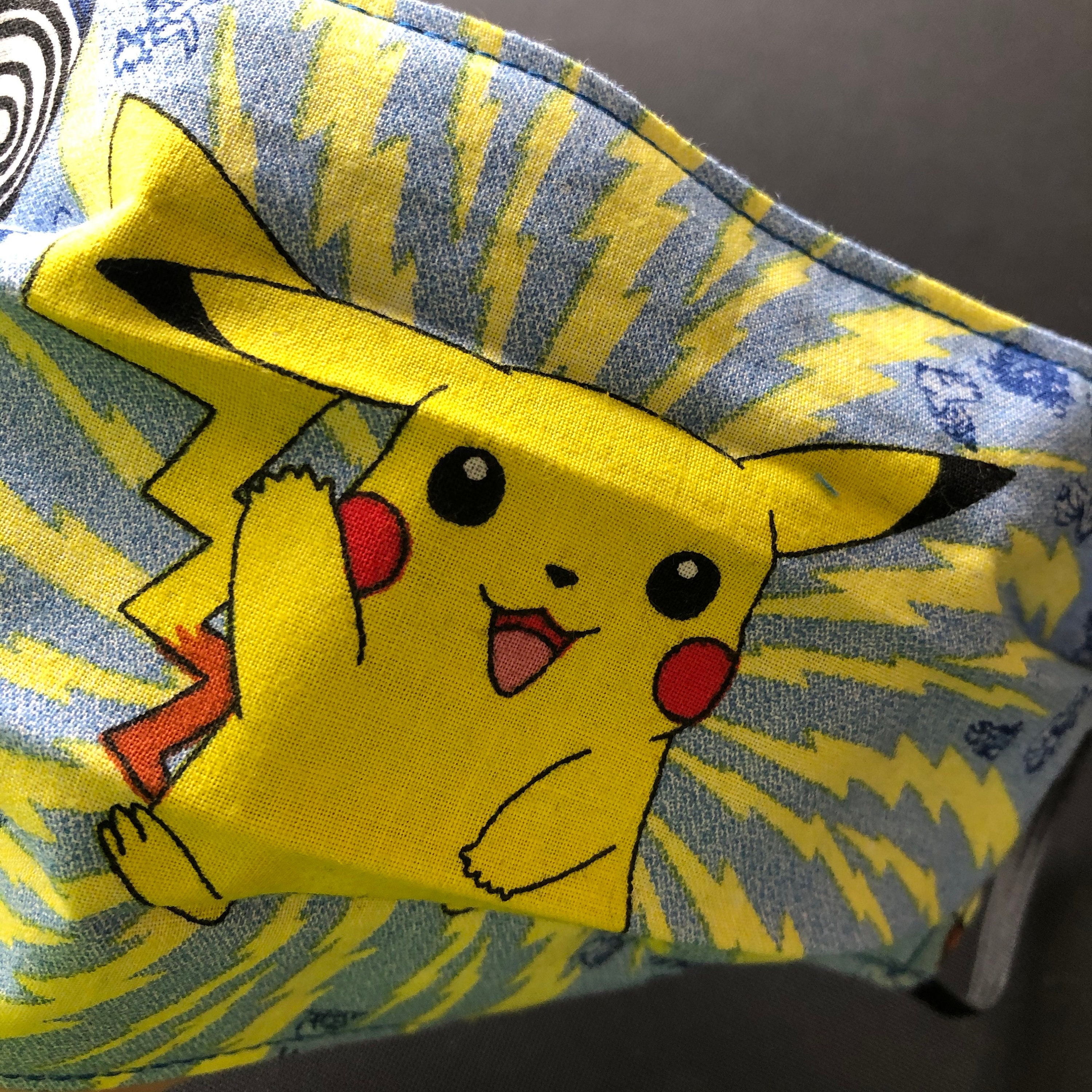 Pickachu Pokemon Face Mask | Adult Breathable Cotton Fabric | Nose ...