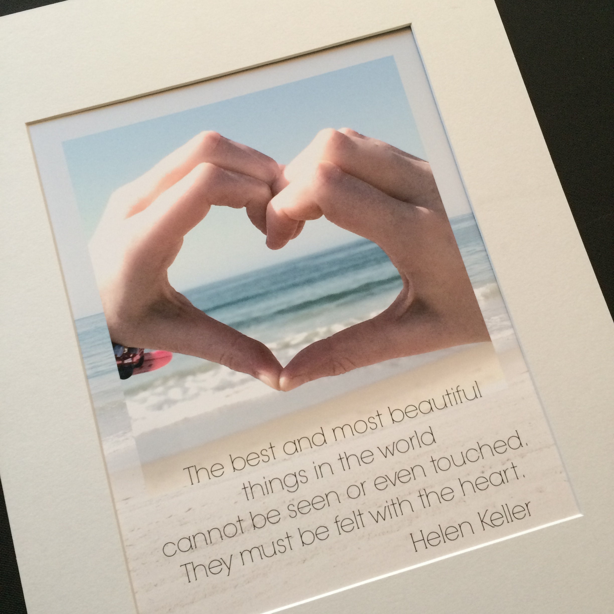 Helen Keller Inspirational Quote HEART HANDS Beach Wall Art - 8x10 ...
