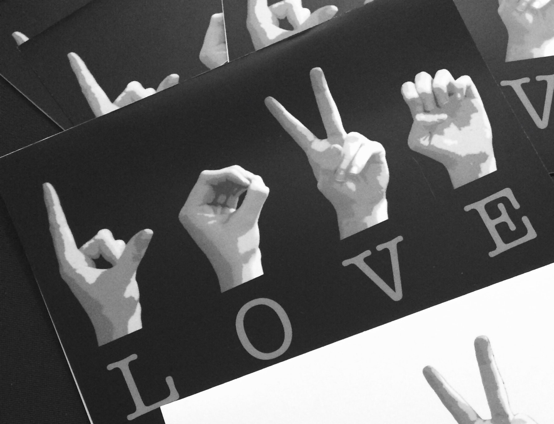 Custom Order for Lainie - ASL Notecard - LOVE - American Sign Language ...