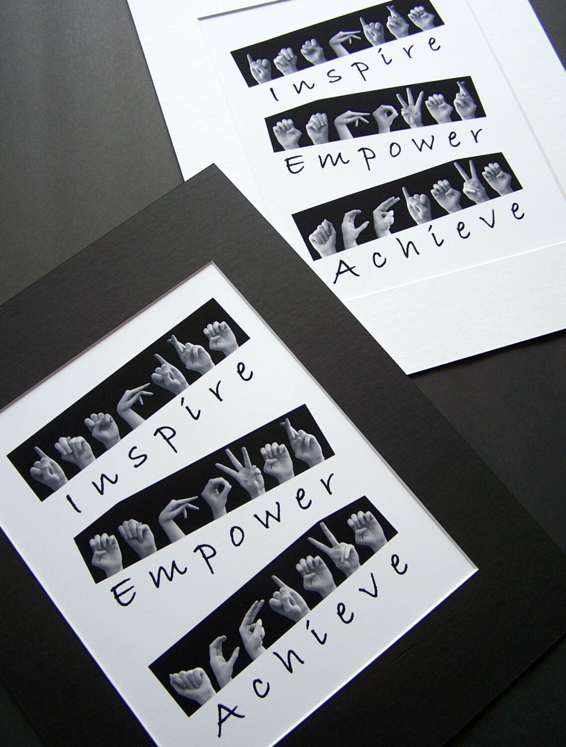 Inspire Empower Achieve ASL Sign Language Letters - Etsy