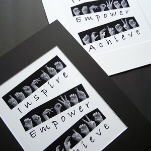 Inspire Empower Achieve ASL Sign Language Letters - Etsy