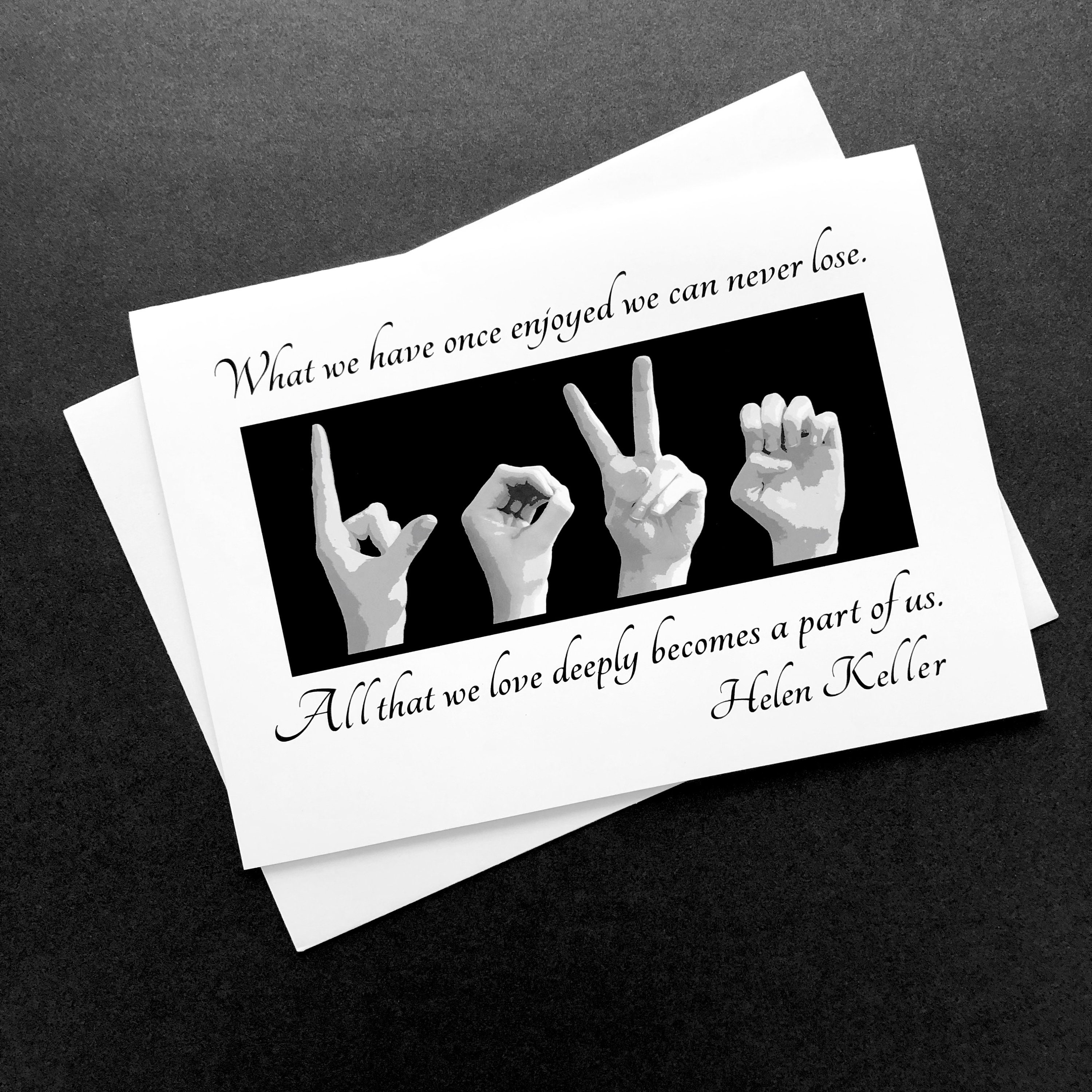 ASL Love - American Sign Language - 5x7 card - Helen Keller Quote ...