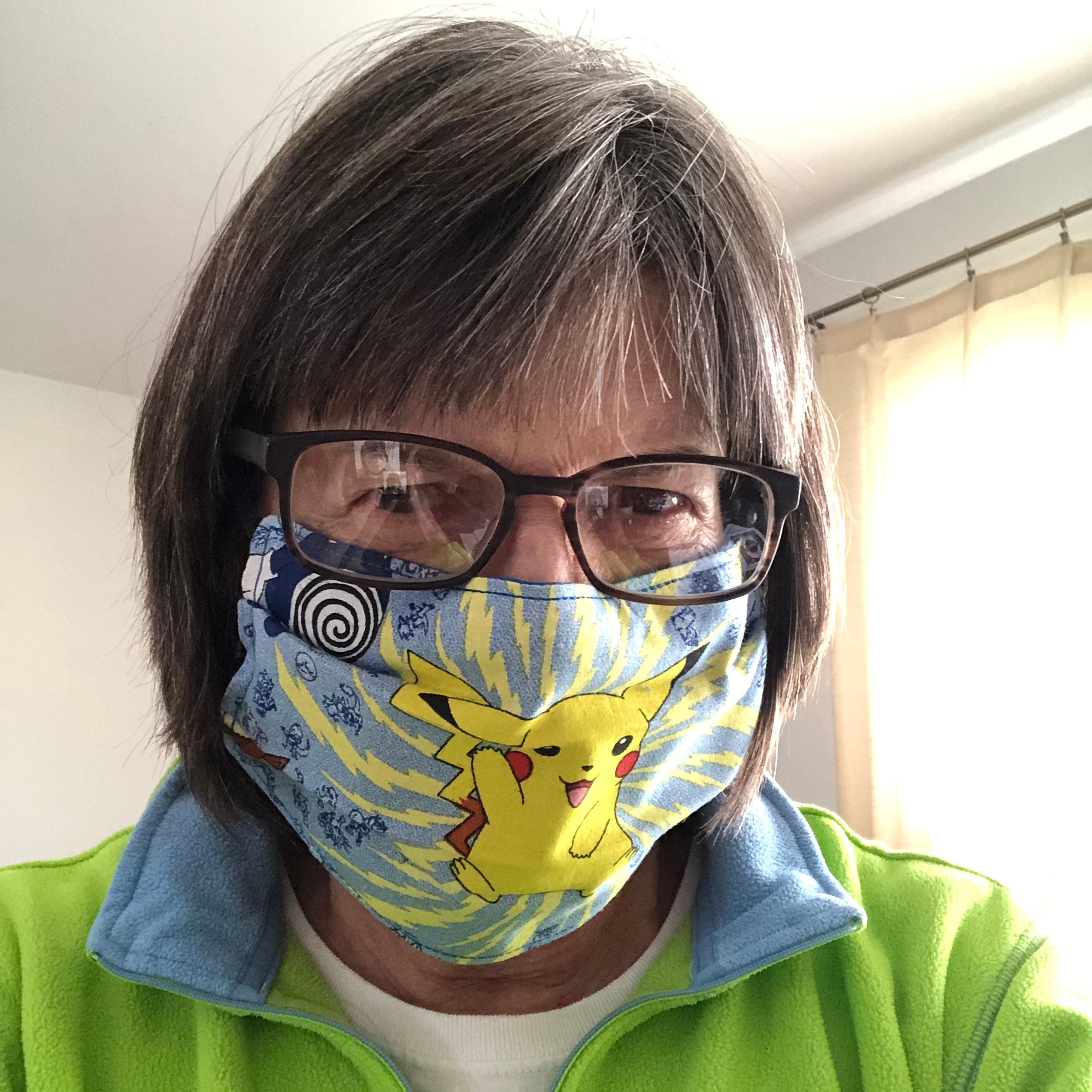 Pickachu Pokemon Face Mask | Adult Breathable Cotton Fabric | Nose ...