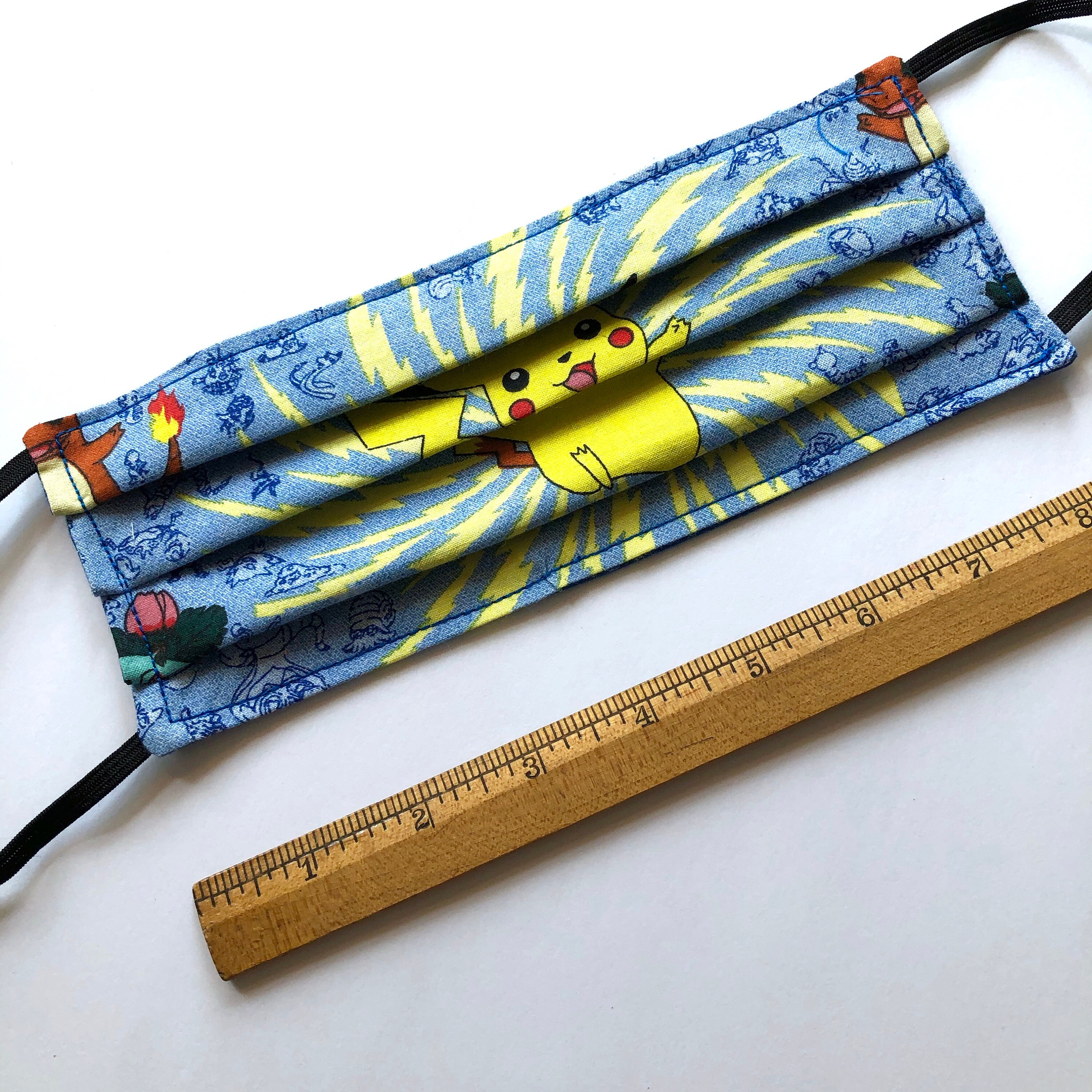 Pickachu Pokemon Face Mask | Adult Breathable Cotton Fabric | Nose ...