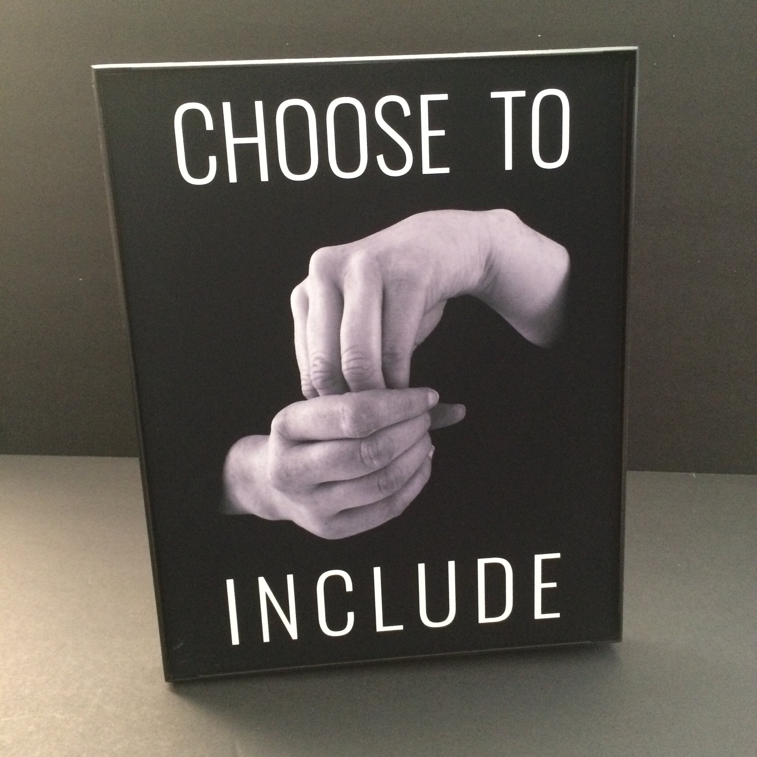 ASL Choose To Include Print - American Sign Language - 8x10 Black and ...