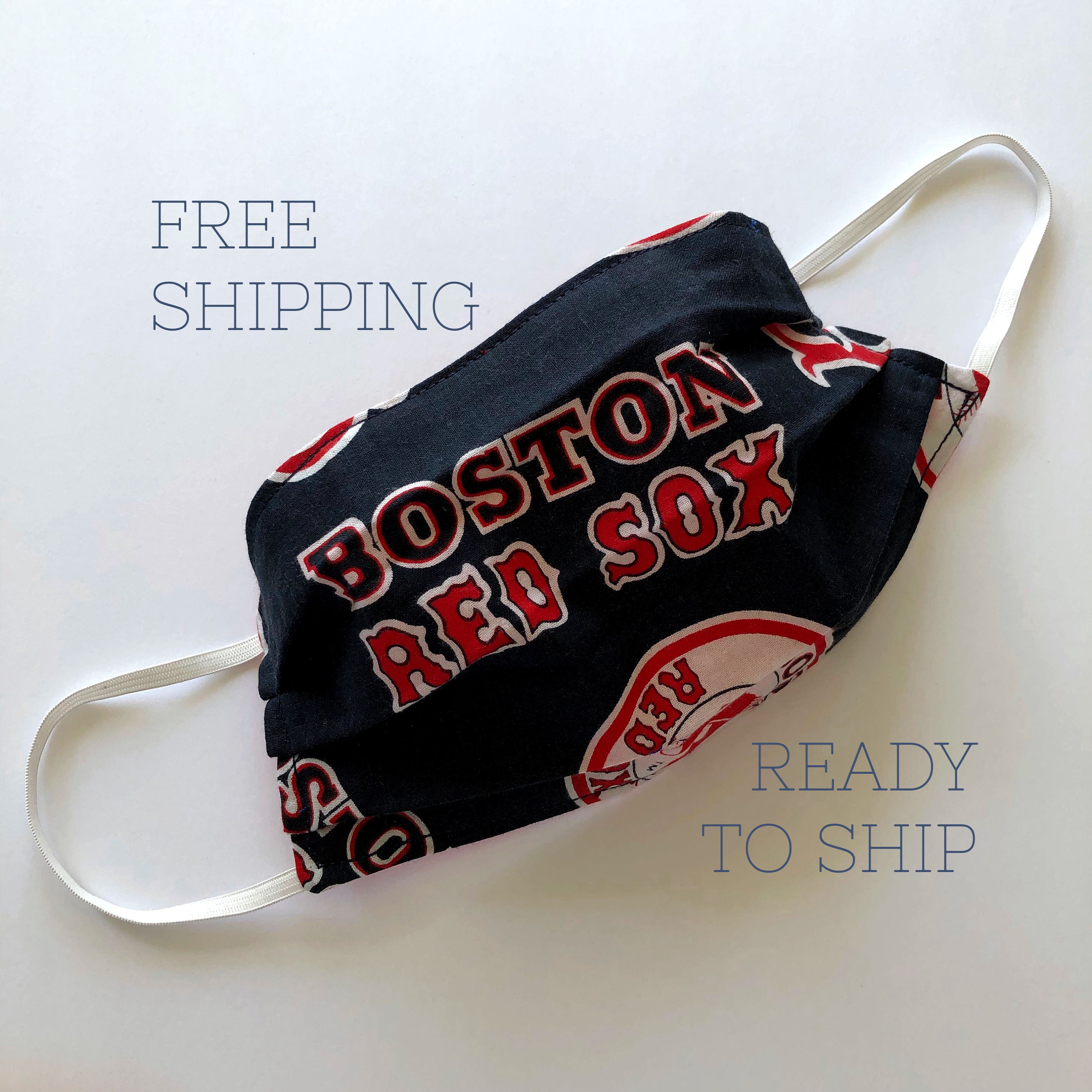 Boston Red Sox Face Mask | Adult | Breathable Cotton Fabric | Nose ...