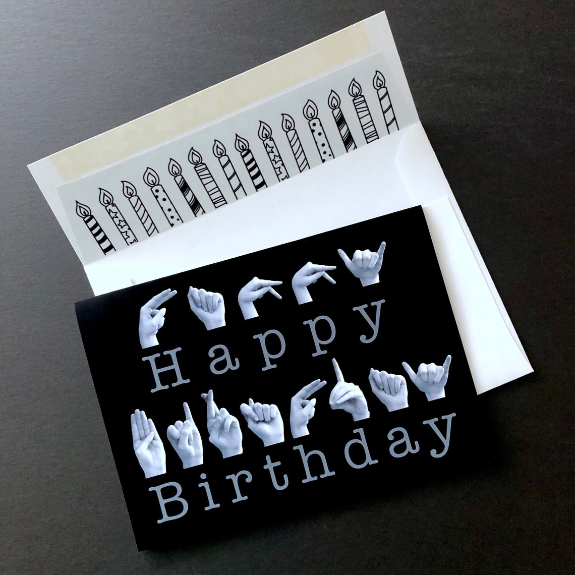 ASL HAPPY BIRTHDAY Card American Sign Language 5x7 - Etsy