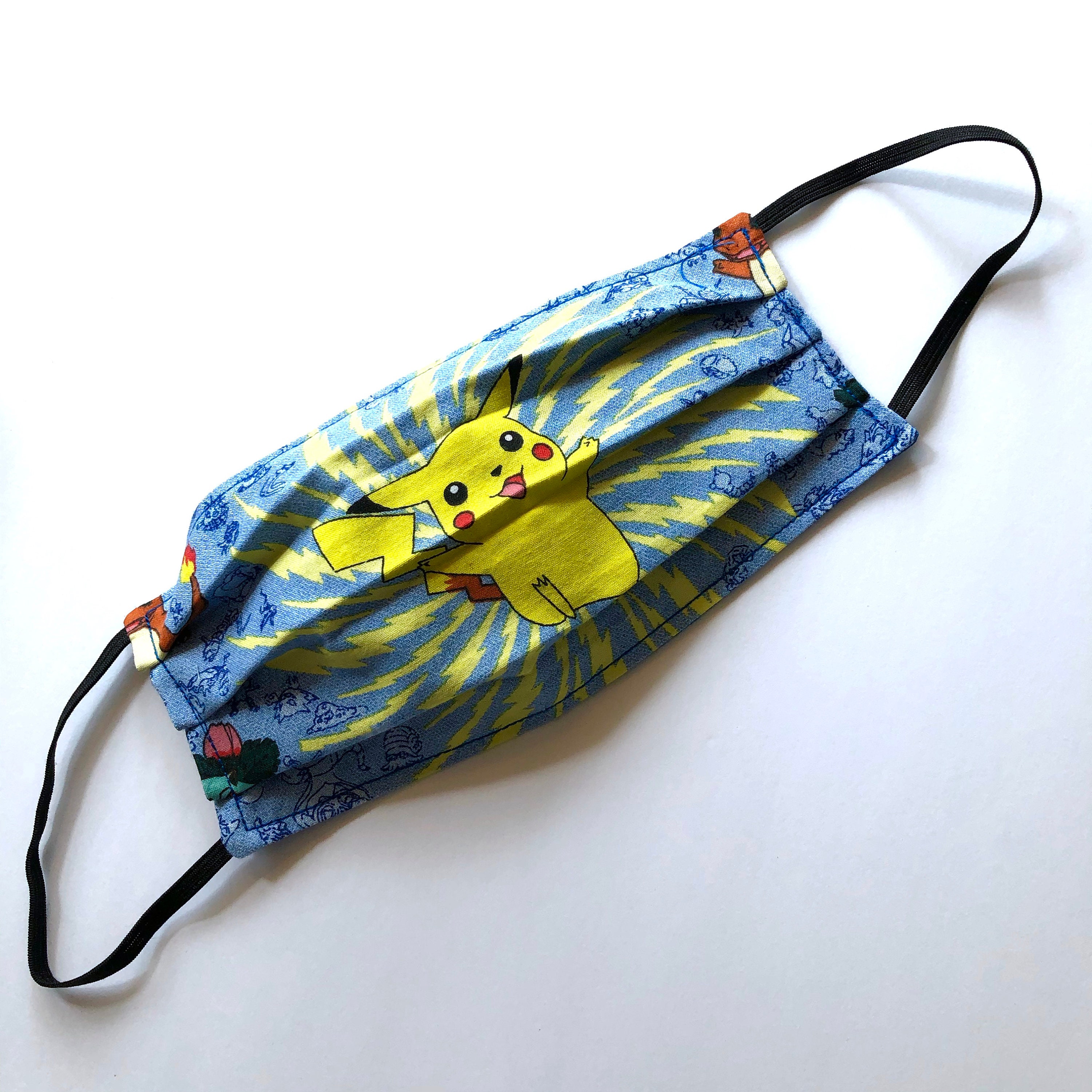 Pickachu Pokemon Face Mask | Adult Breathable Cotton Fabric | Nose ...