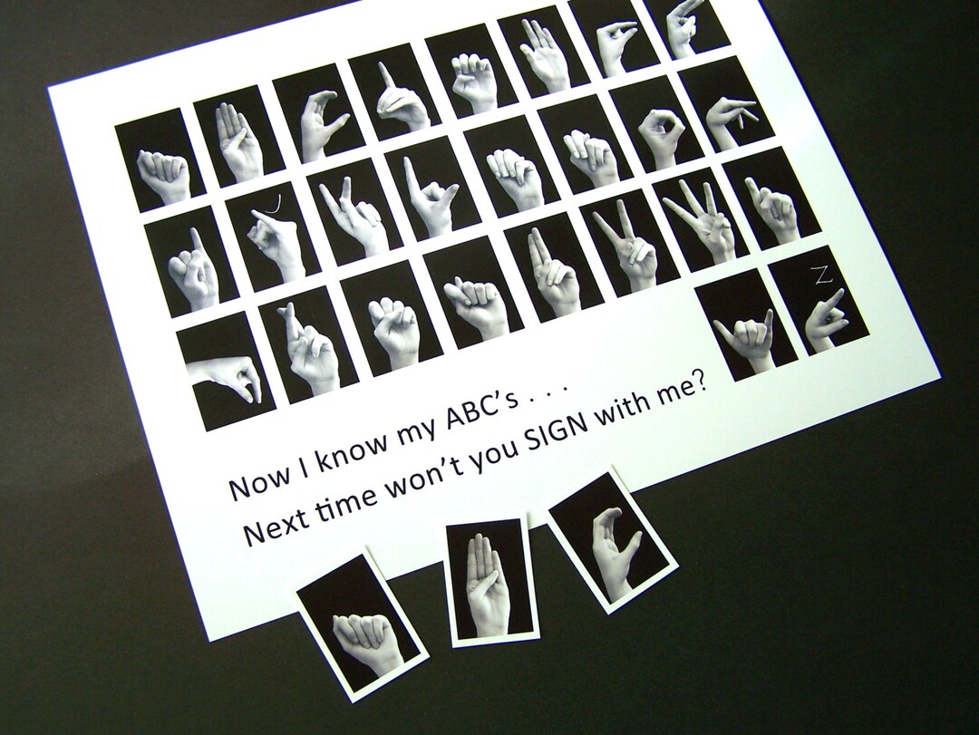 ASL ALPHABET Sign Language Letter Size Print to Frame or - Etsy