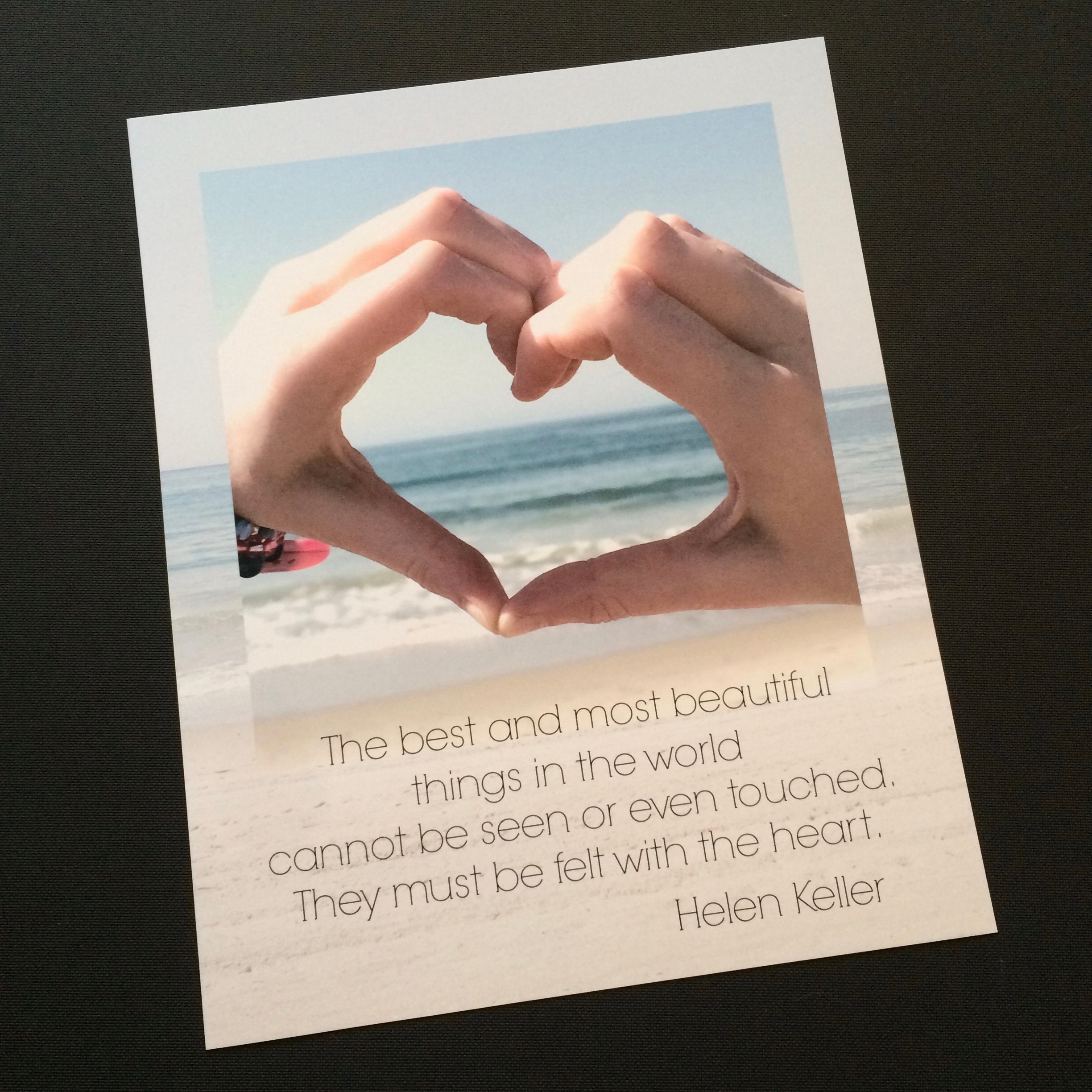 Helen Keller Inspirational Quote HEART HANDS Beach Wall Art - 8x10 ...
