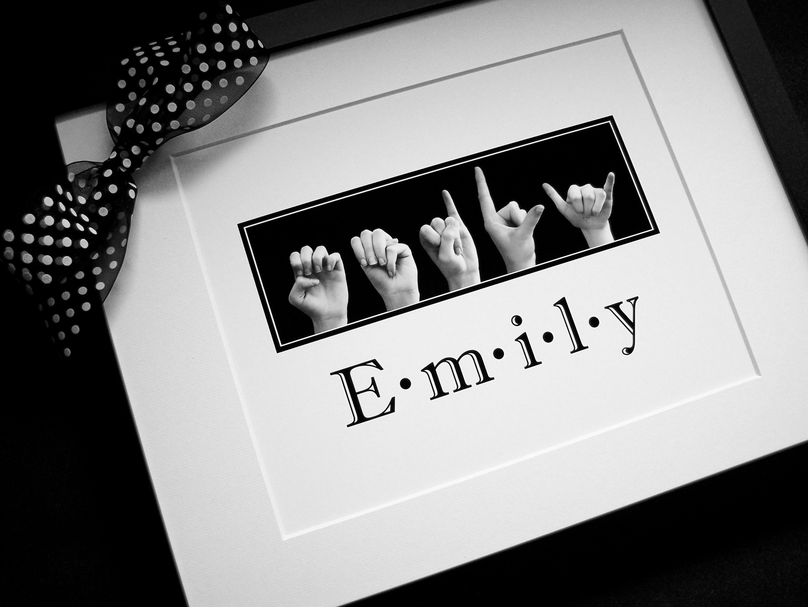 ASL Alphabet NAME Sign Language - Personalized Print plus Digital Image ...