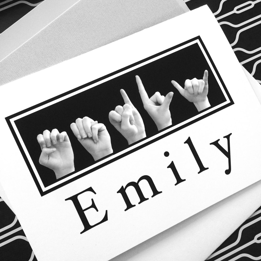 Custom Order ASL American Sign Language Letters NAME Black & - Etsy