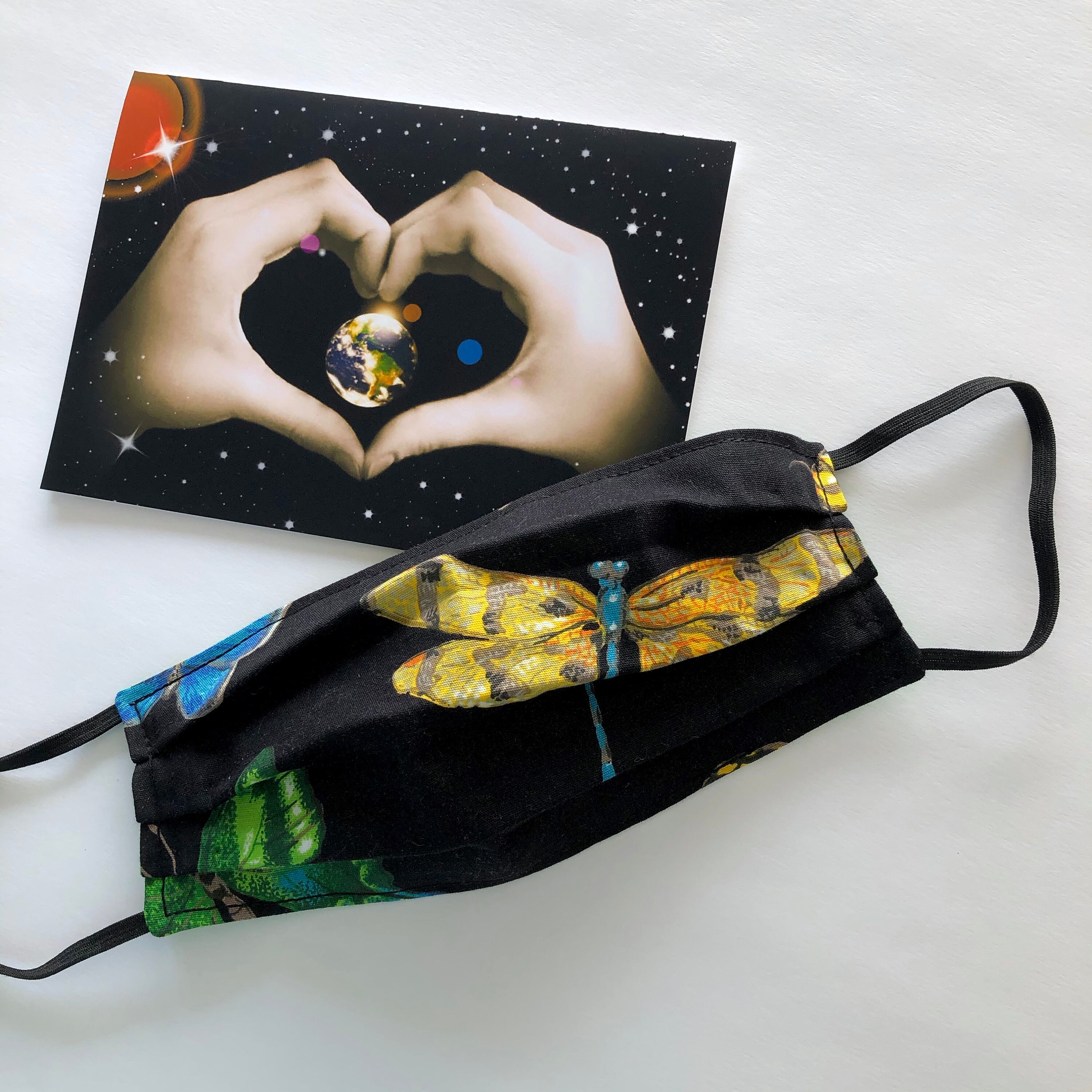 Dragonfly Face Mask with Note Card - Adult Unisex - Washable Cotton ...