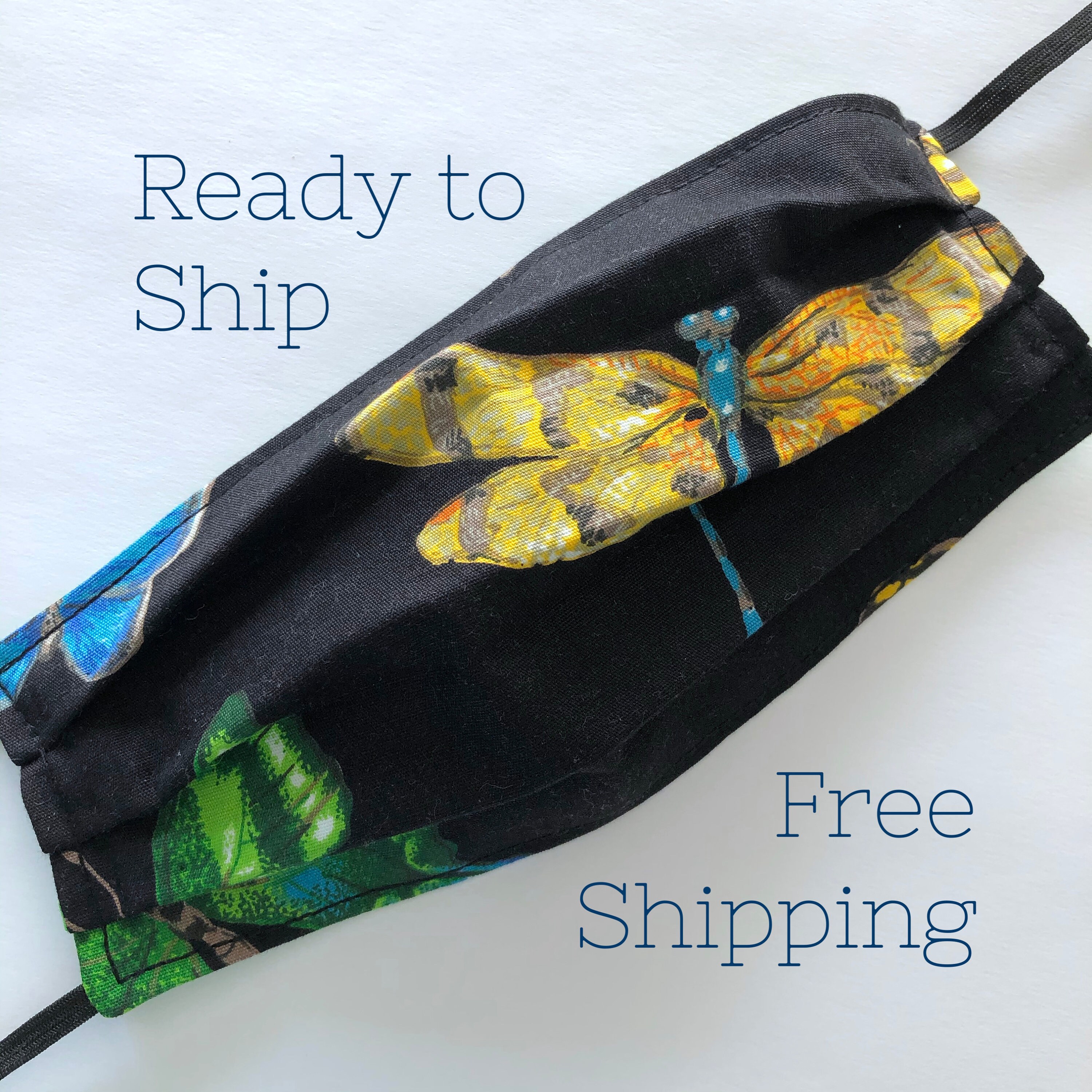 Dragonfly Face Mask with Note Card - Adult Unisex - Washable Cotton ...