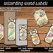 Wizard Magic Wand Stickers Labels | Printable Label | Digital File ...