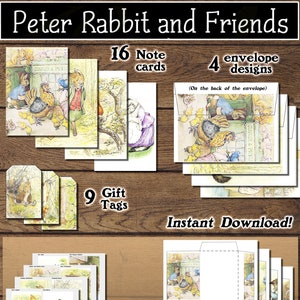 Beatrix Potter Books Peter Rabbit and Friends Stationery Set | Etsy
