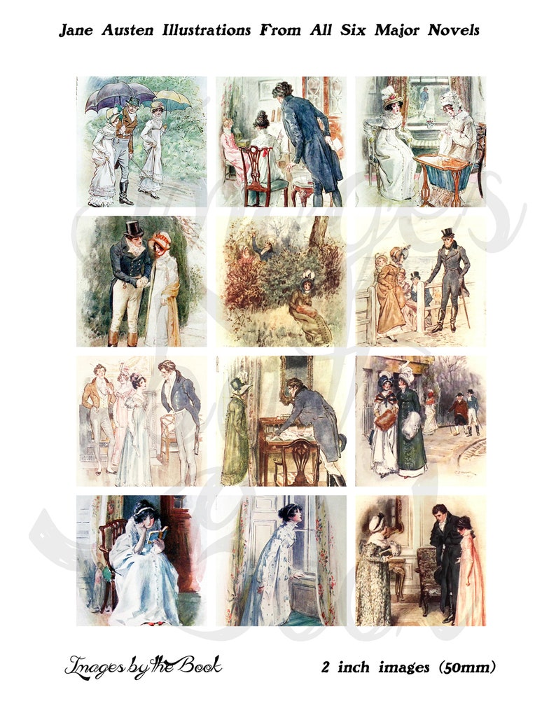 Jane Austen Illustrations, Charles Brock Art, Squares and Rectangles ...