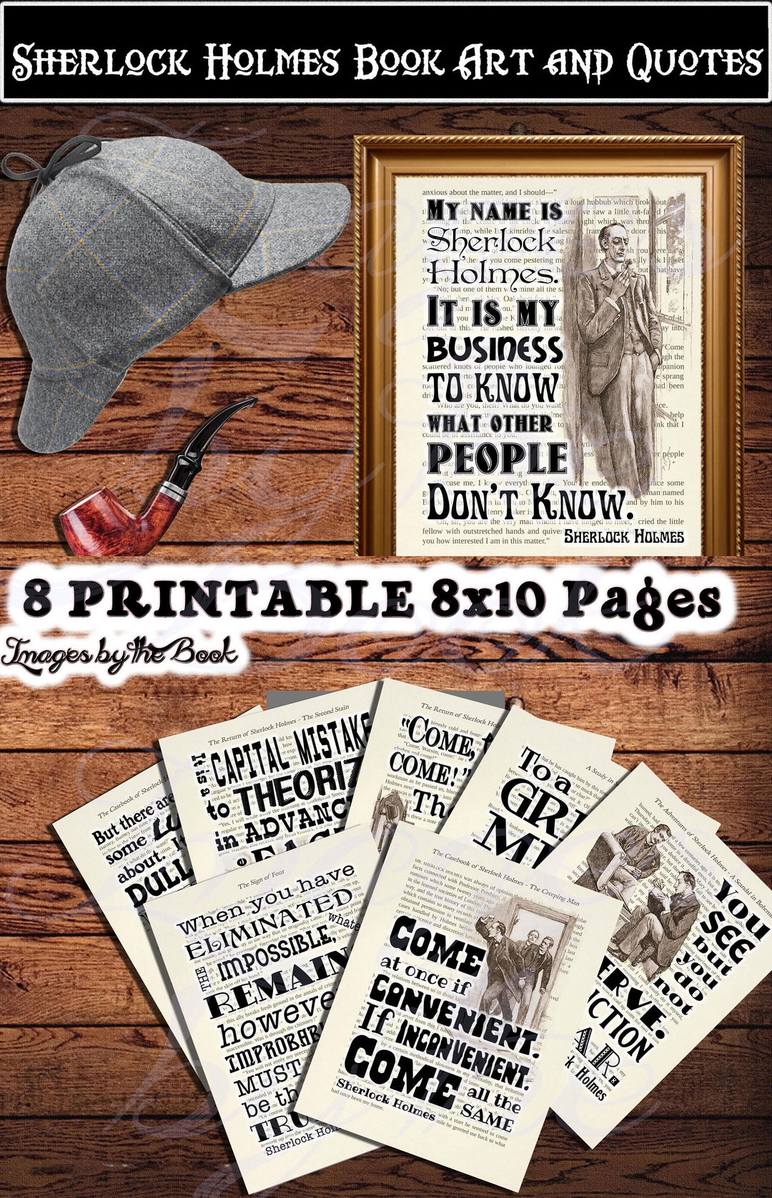 Sherlock Holmes Quotes 8x10 Framable Wall Art Eight Sheets - Etsy Canada