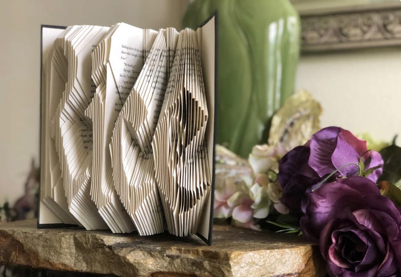 Folded Book Art: Rice University Word Sculpture, Dorm Room Decor ...