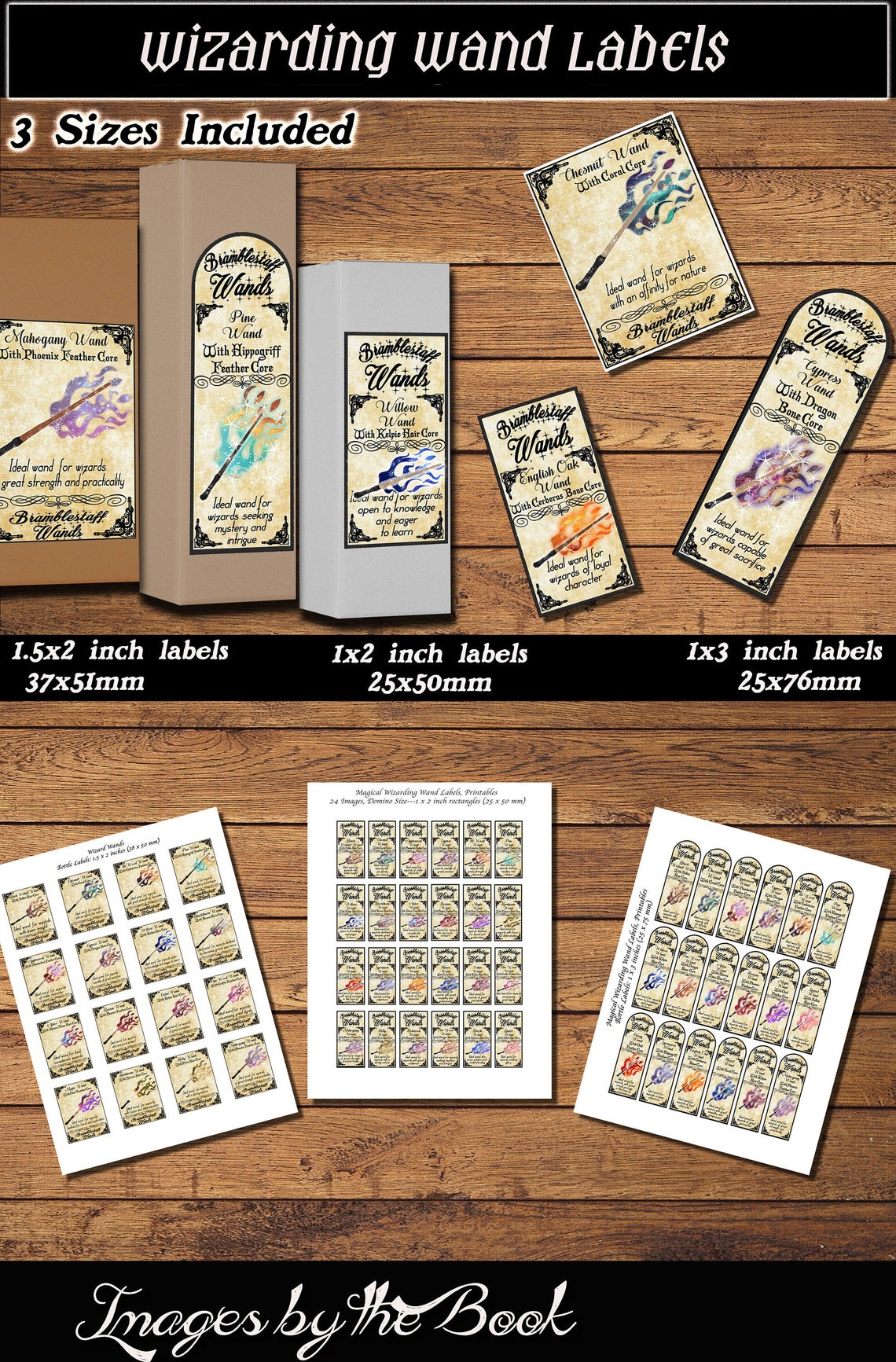 Wizards Wand Magical Prints Box Labels in 3 Sizes Download - Etsy