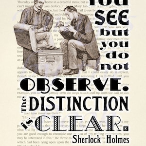 Sherlock Holmes Quotes, 8x10 Framable Wall Art, Eight Sheets Included ...