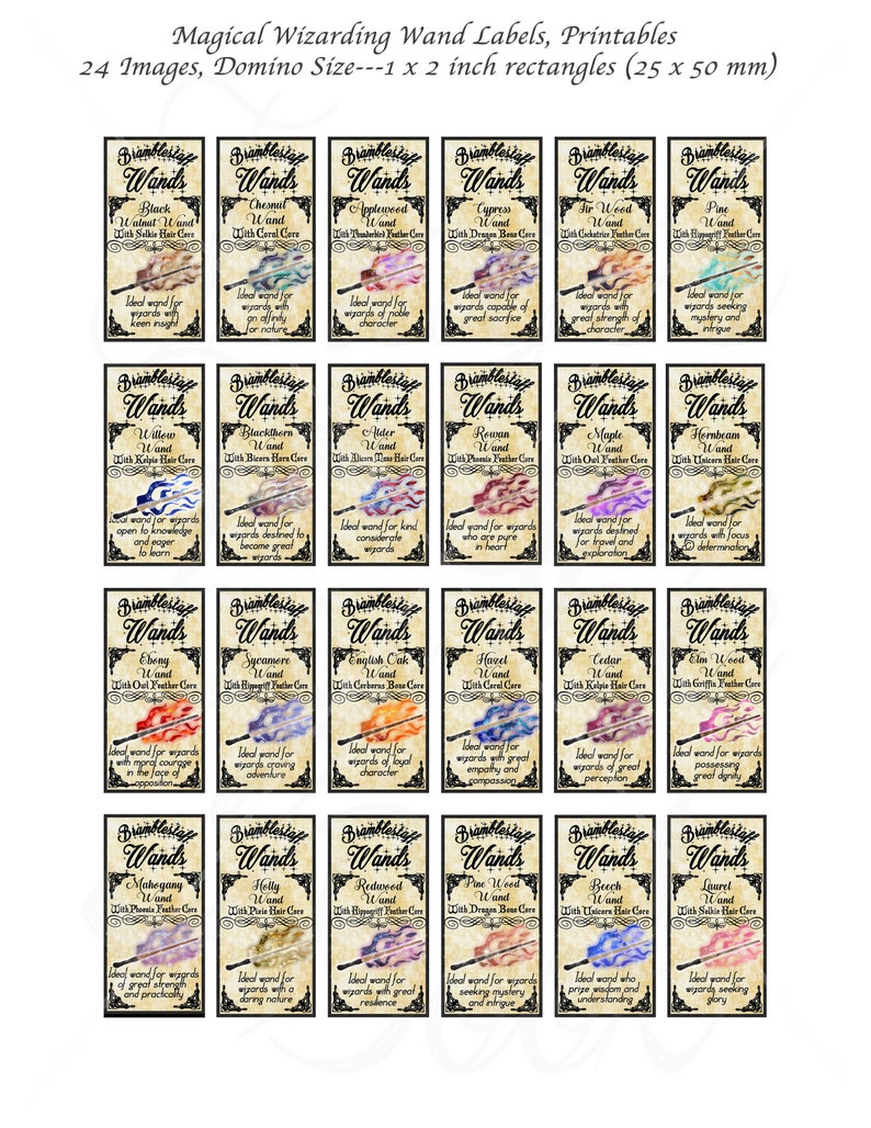 Wizards Wand, Magical Prints, Squares and Rectangles (digital Download ...