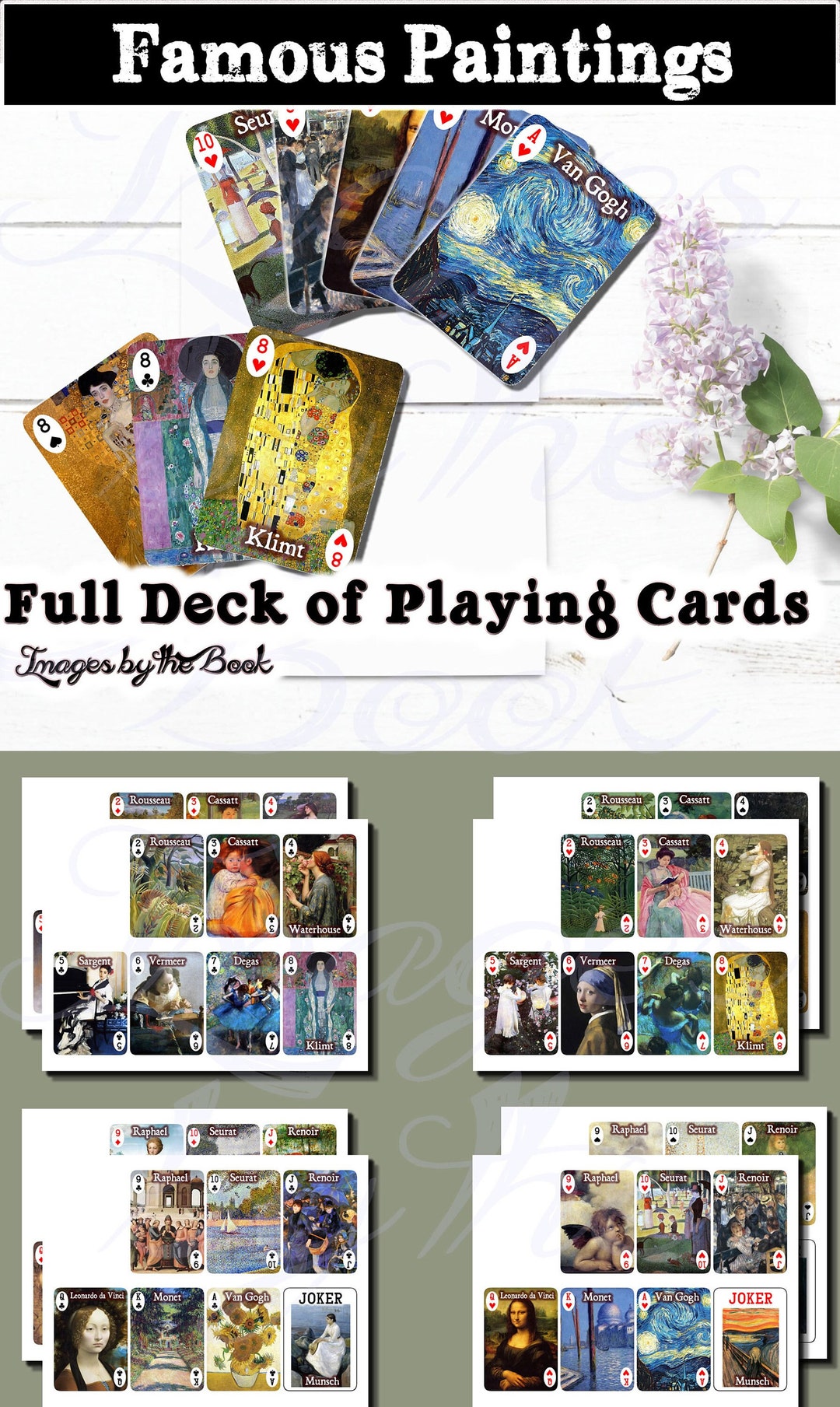 Famous Paintings Prints, Playing Cards (A Full Deck of Cards ...