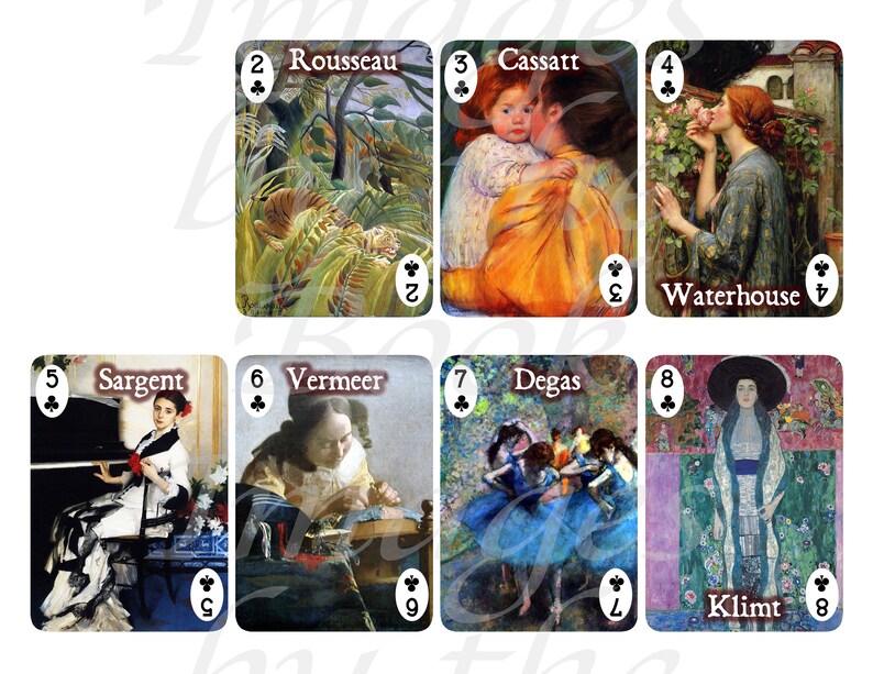 Famous Paintings Prints Playing Cards A Full Deck of Cards | Etsy