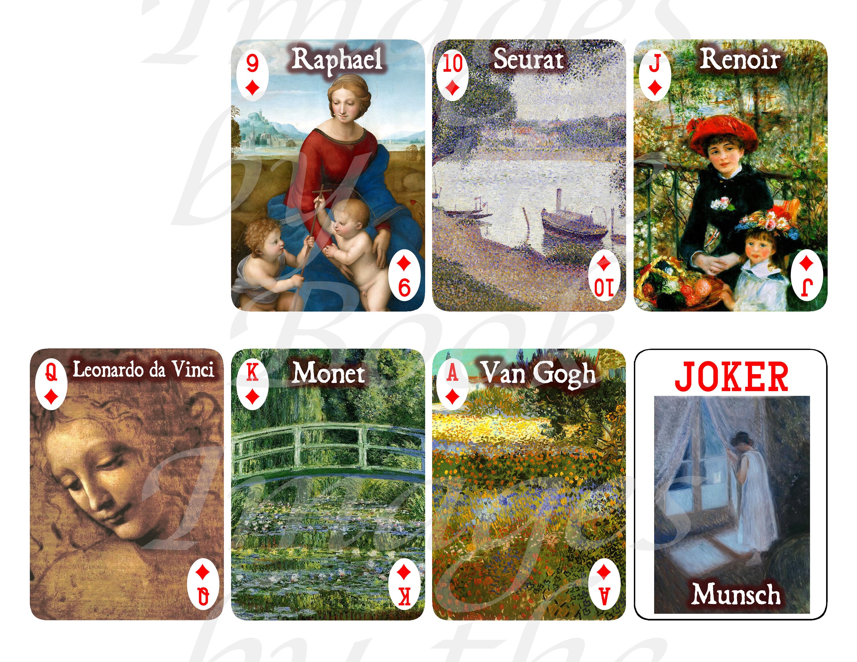 Famous Paintings Prints Playing Cards A Full Deck of - Etsy