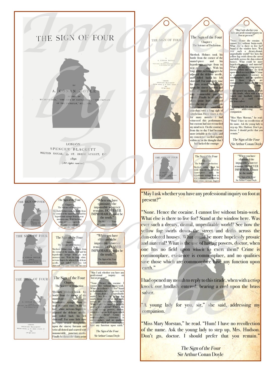 Sherlock Holmes Bundle Five Sheets Included. | Etsy