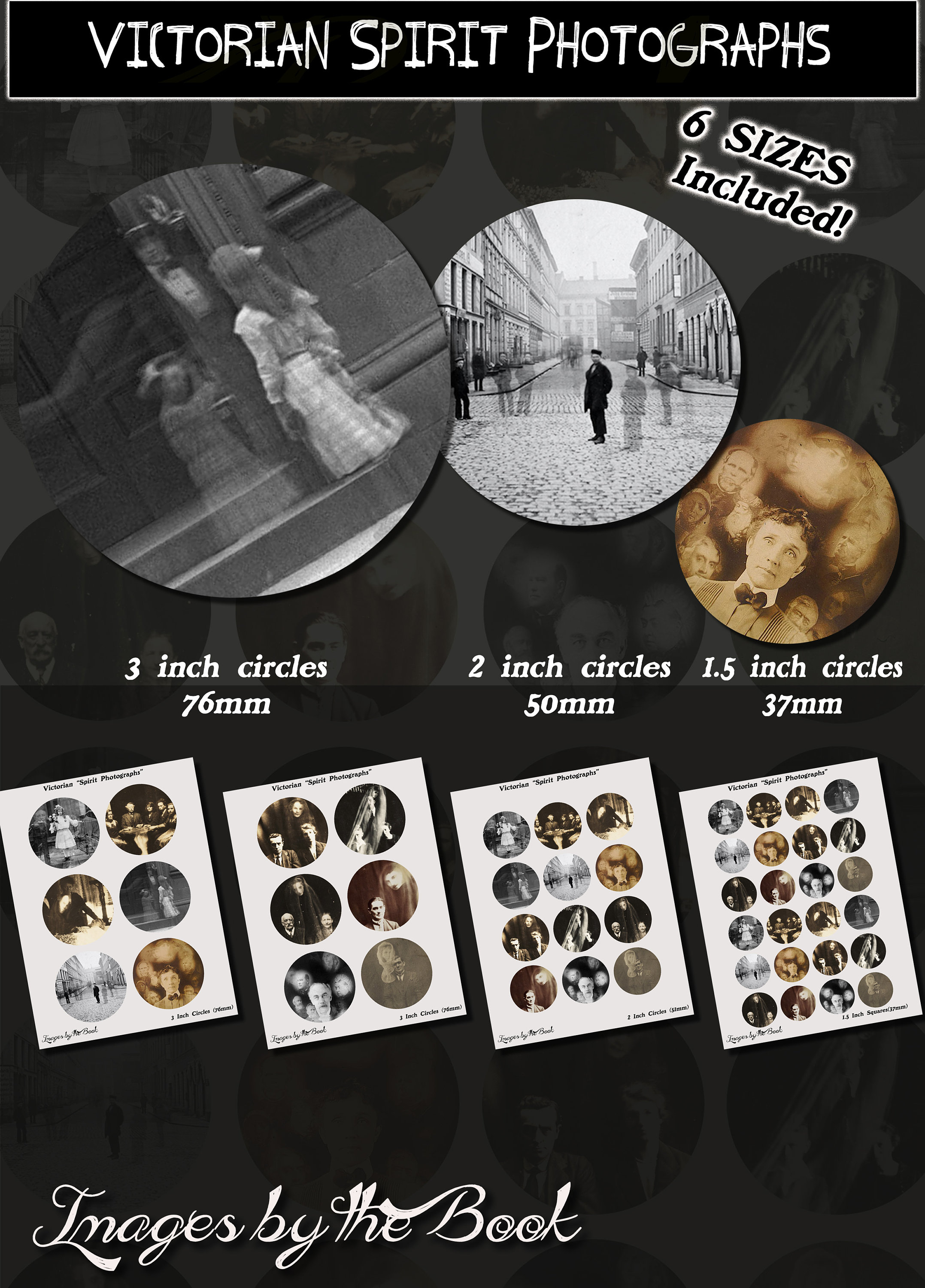 Victorian Spirit Photos Round images with 6 sizes included | Etsy