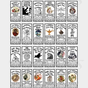 Fairy Tale Ephemera, Part 1, Apothecary Labels, Fantasy Potions ...