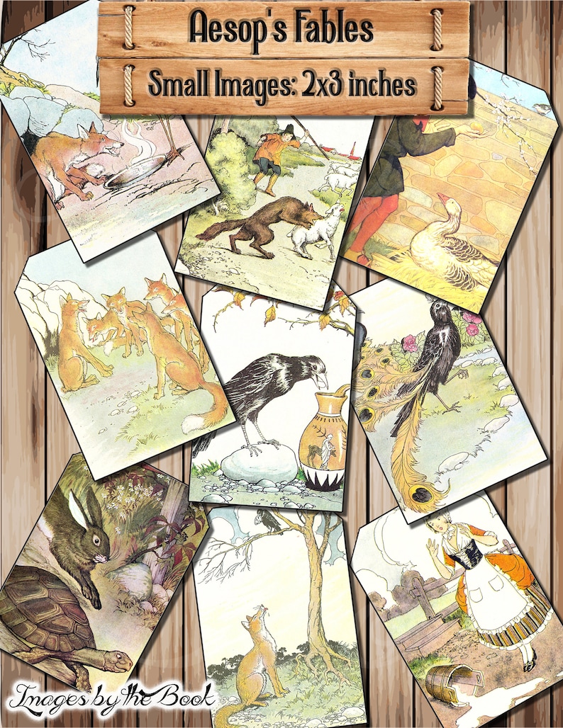 Aesop's Fables Art by Milo Winters, Junk Journal Kit (digital Download ...