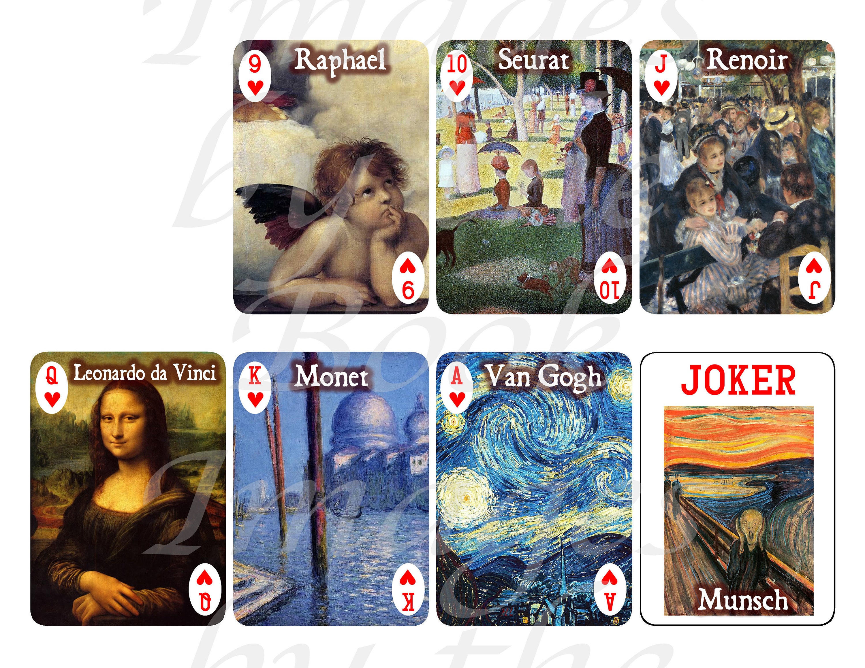 Famous Paintings Prints Playing Cards A Full Deck of Cards - Etsy