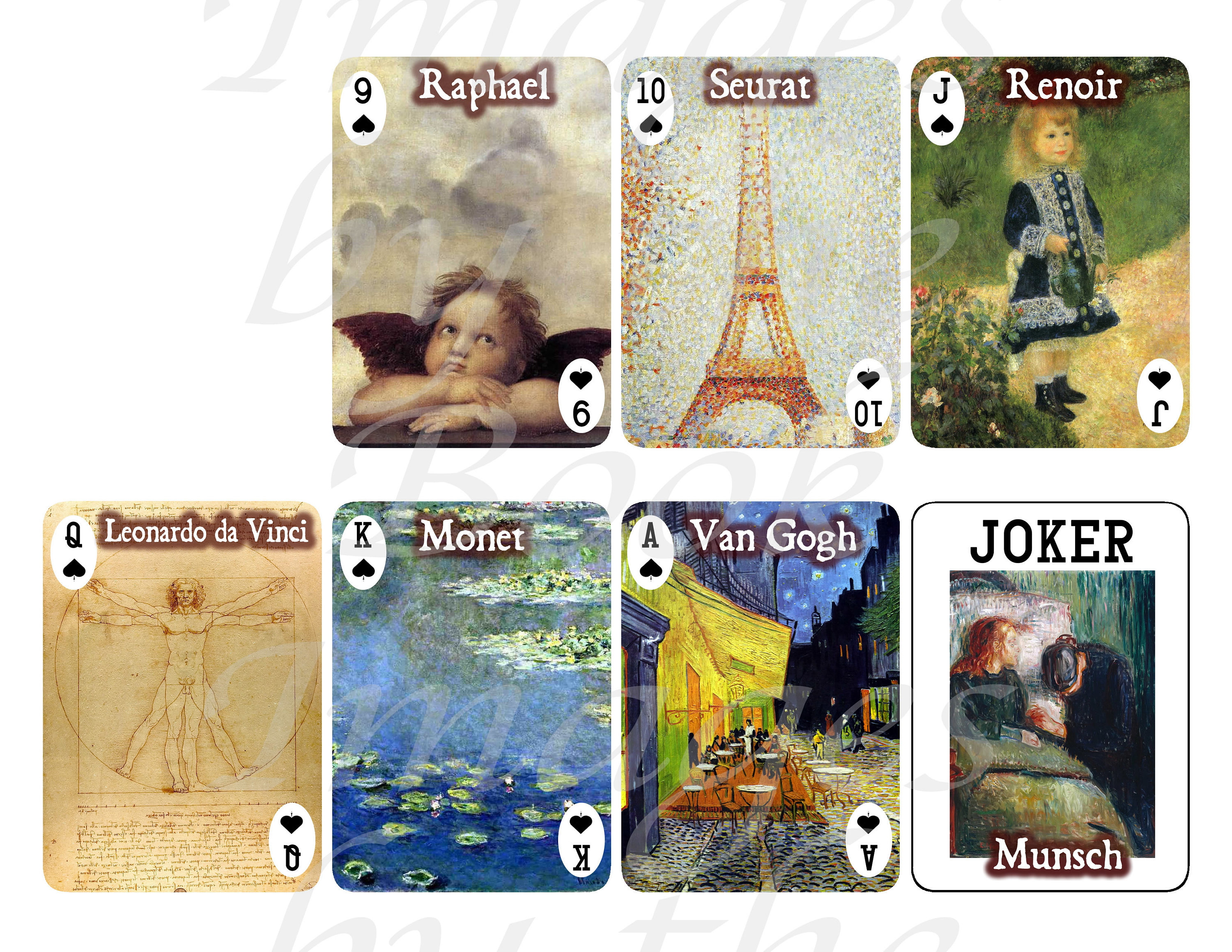 Famous Paintings Prints Playing Cards A Full Deck of - Etsy