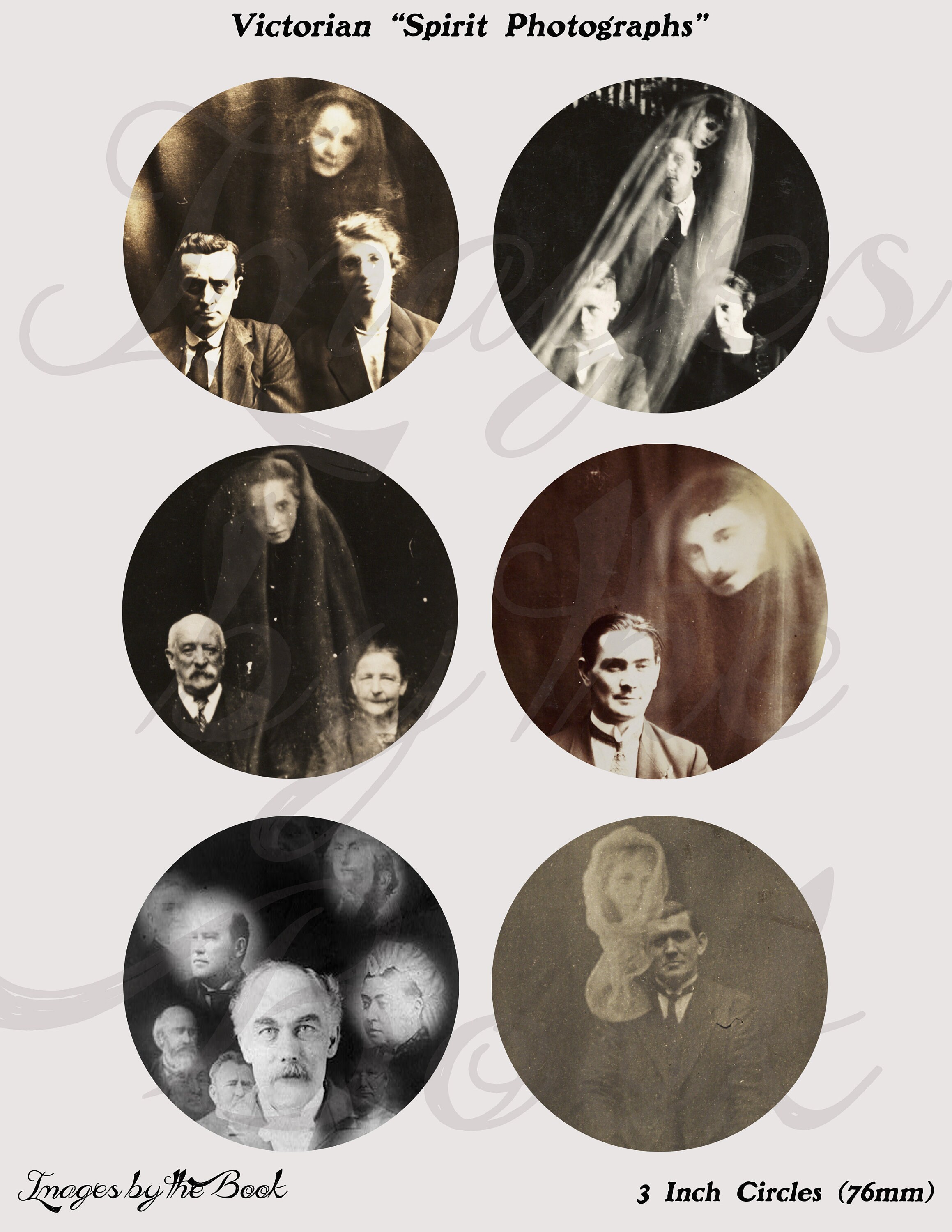 Victorian Spirit Photos Round images with 6 sizes included | Etsy