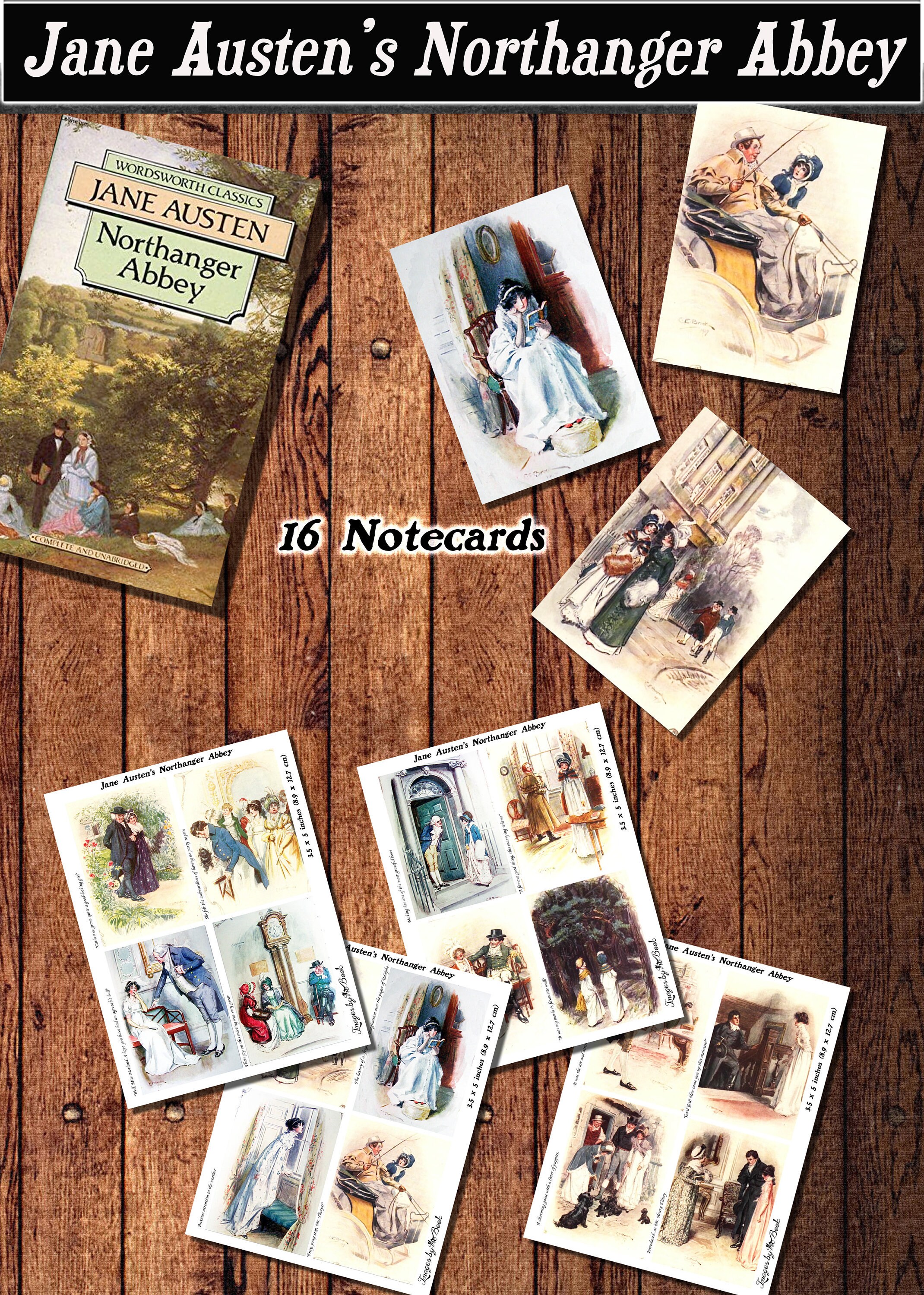 Jane Austen Illustrations Northanger Abbey Stationery Set - Etsy