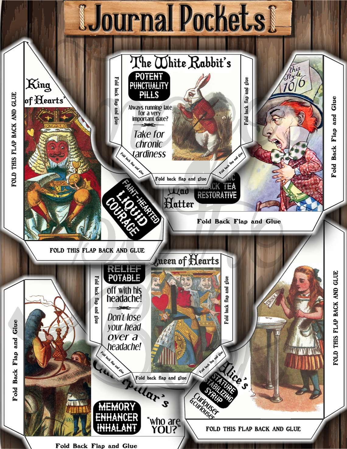 Alice in Wonderland Art Apothecary Labels Fantasy Potions - Etsy