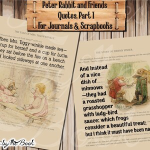 Beatrix Potter Book Quotes Part 1, Peter Rabbit and Friends, Junk ...