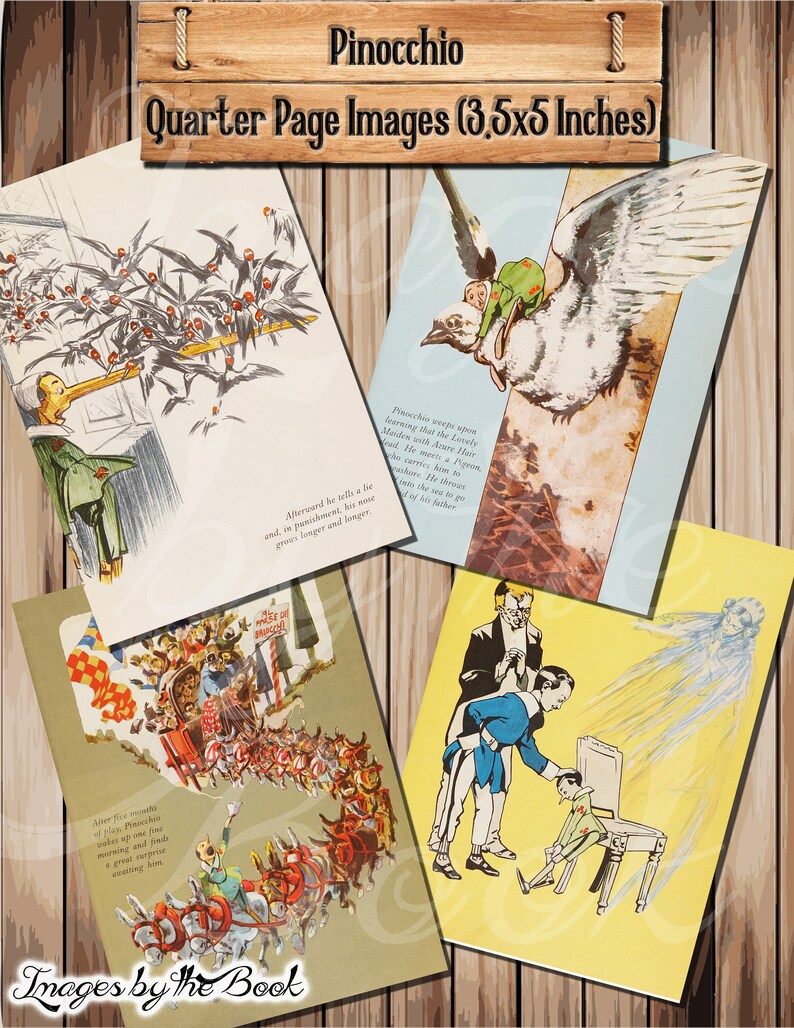 Pinocchio Illustrations, Junk Journal Kit (digital Download) - Etsy