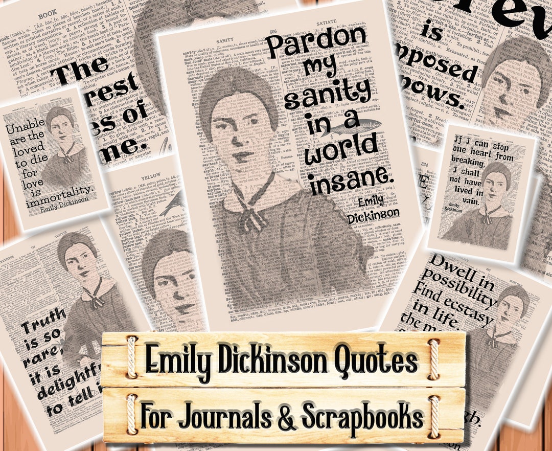 Emily Dickinson Quotes, Junk Journal Kit (digital Download) - Etsy