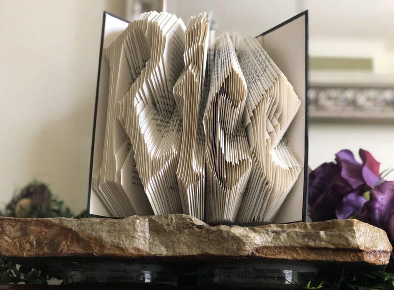 Folded Book Art: Rice University Word Sculpture, Dorm Room Decor ...