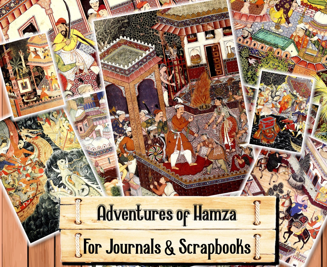 Adventures of Hamza, Persian Epic Poem, Junk Journal Kit, Download and ...