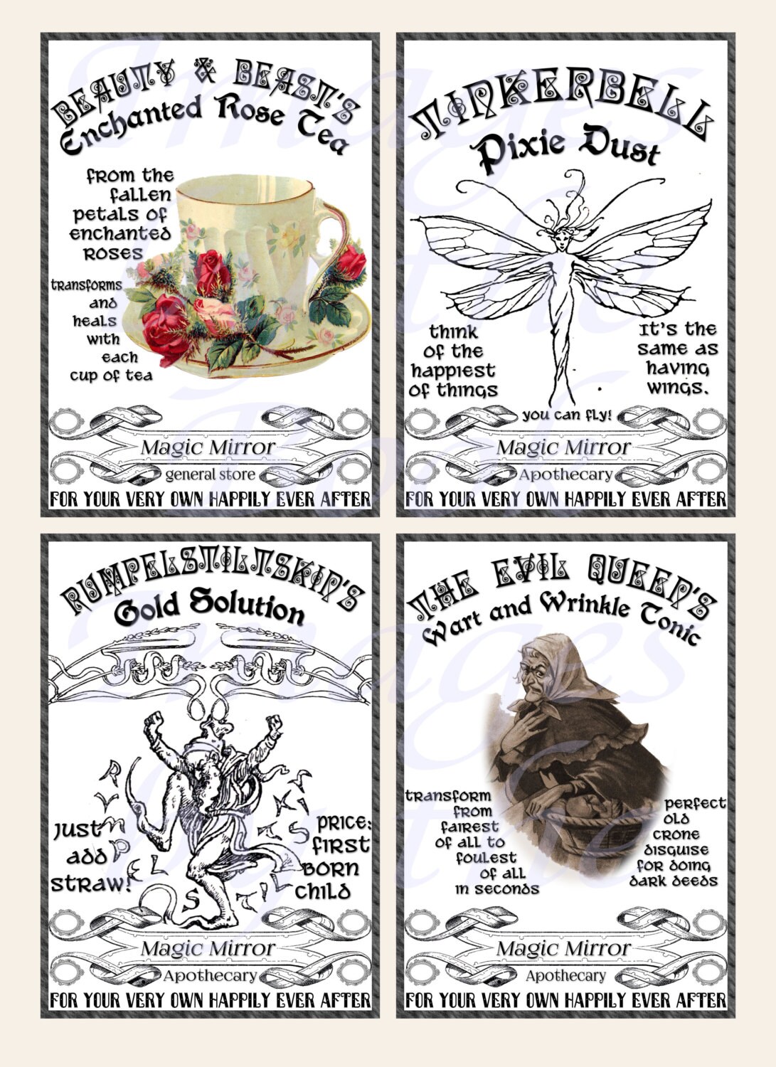 Fairy Tale Ephemera Apothecary Labels Fantasy Potions | Etsy