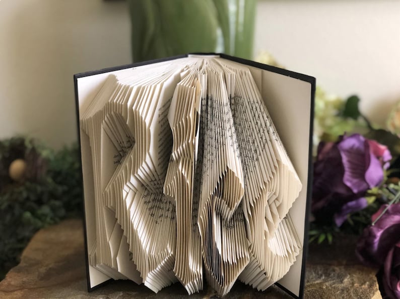 Folded Book Art: Rice University Word Sculpture, Dorm Room Decor ...